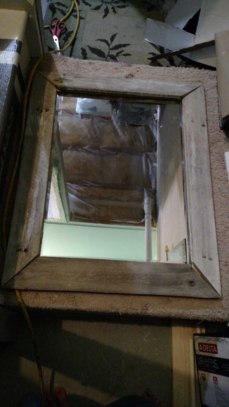 Fence Picket Framed Mirror by Liberty at B4 and Afters Project Blog