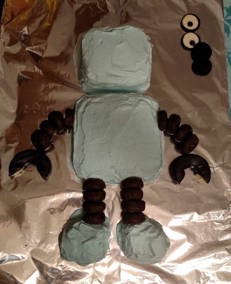 Simple Robot Cake – B4 and Afters