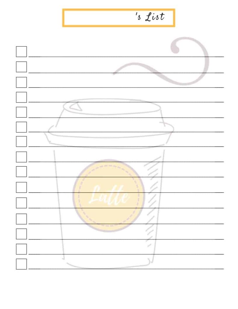 Seasonal Drink Printable Checklists – B4 and Afters