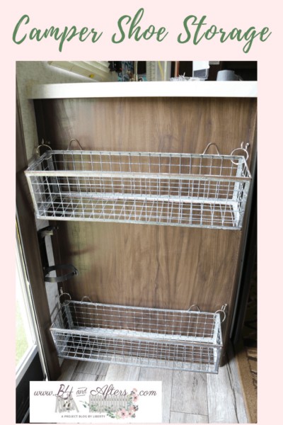 Camper Shoe Storage – B4 and Afters - a creative solution