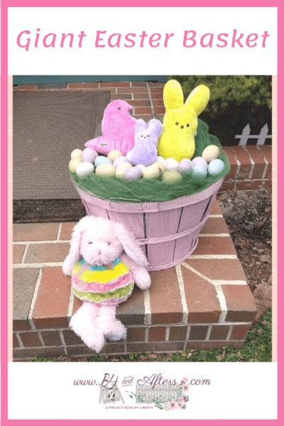 Giant Outdoor Easter Basket – B4 and Afters - using a bushel basket