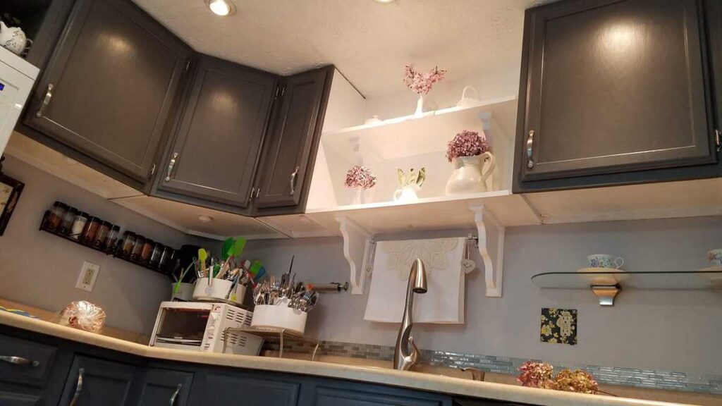 Adding Kitchen Cabinet Open Shelving by B4 and Afters Project Blog