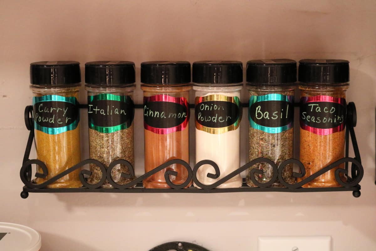 Kitchen Spice Organization – B4 and Afters - inside cabinet door