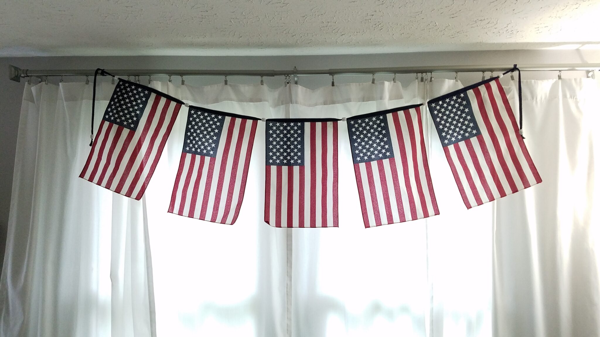 DIY Flag Banner – B4 and Afters - upcycling discarded flags