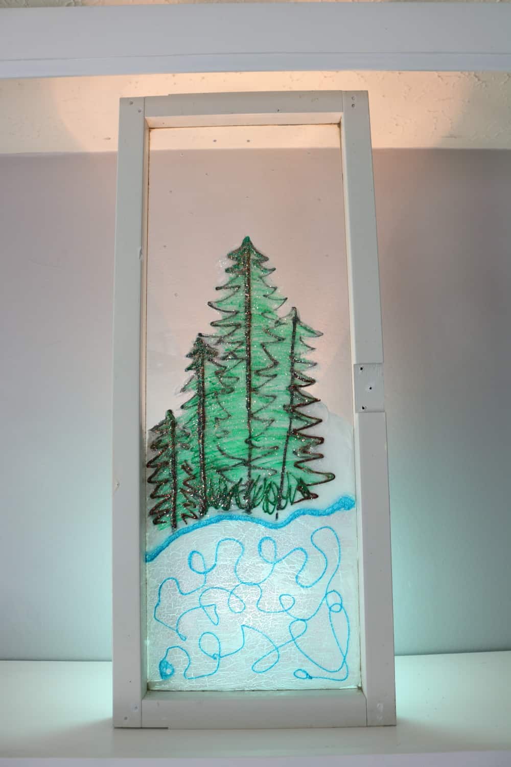 Winter Window Painting- B4 and Afters - Glitter Paint Craft