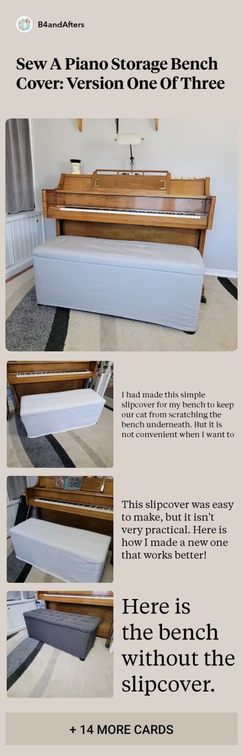 How to Make a Piano Bench Cover with Fabric – B4 and Afters
