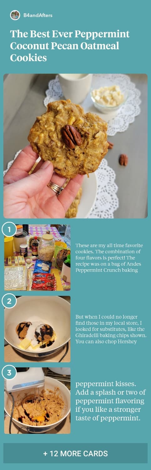 Peppermint Pecan Coconut Oatmeal Cookies – B4 and Afters