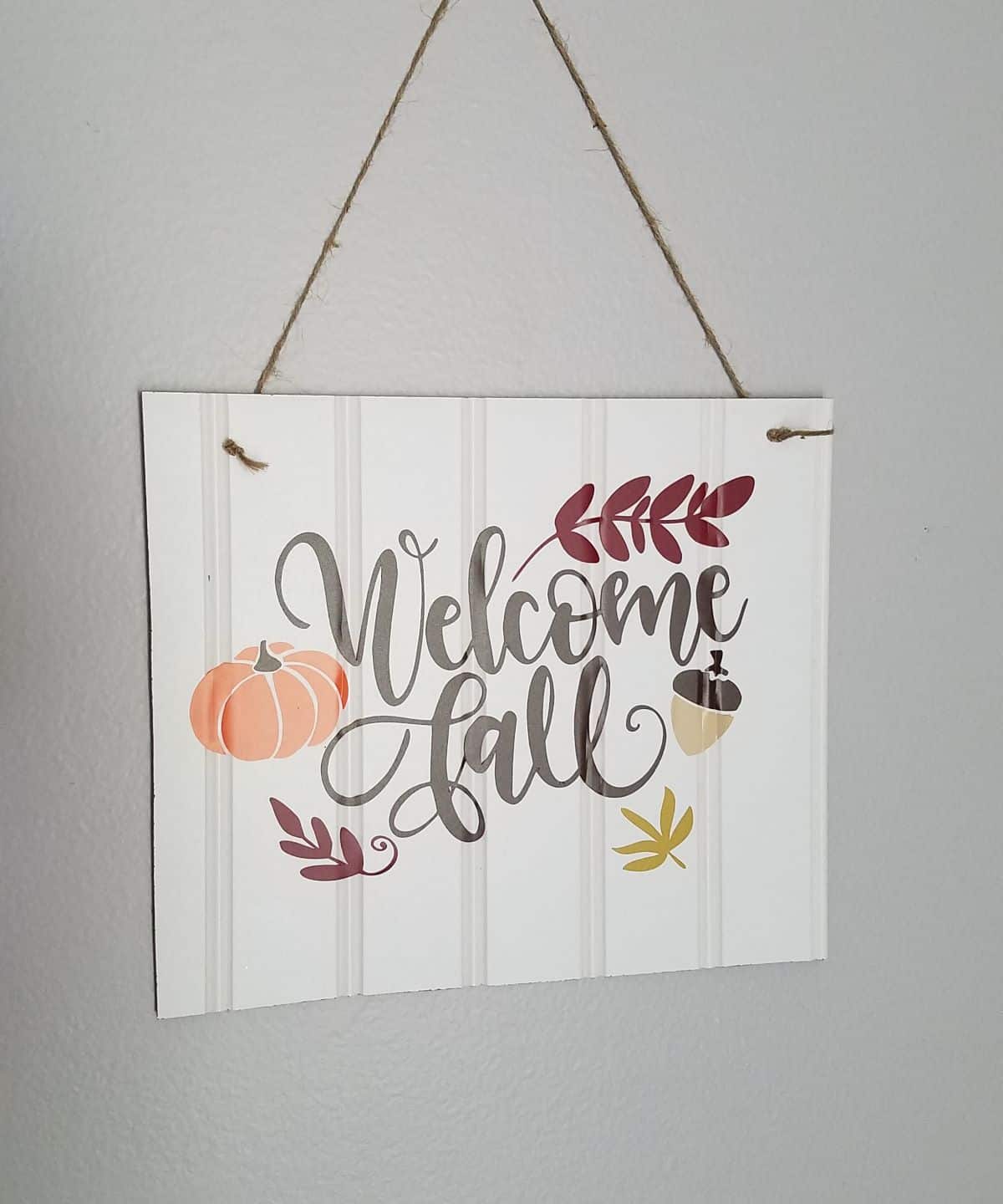 Fall Signs using Leftover Beadboard – B4 and Afters