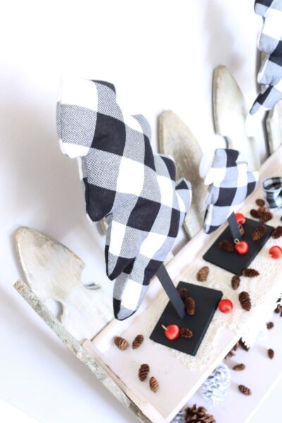 Black and White Buffalo Plaid Fabric Christmas Trees – B4 and Afters