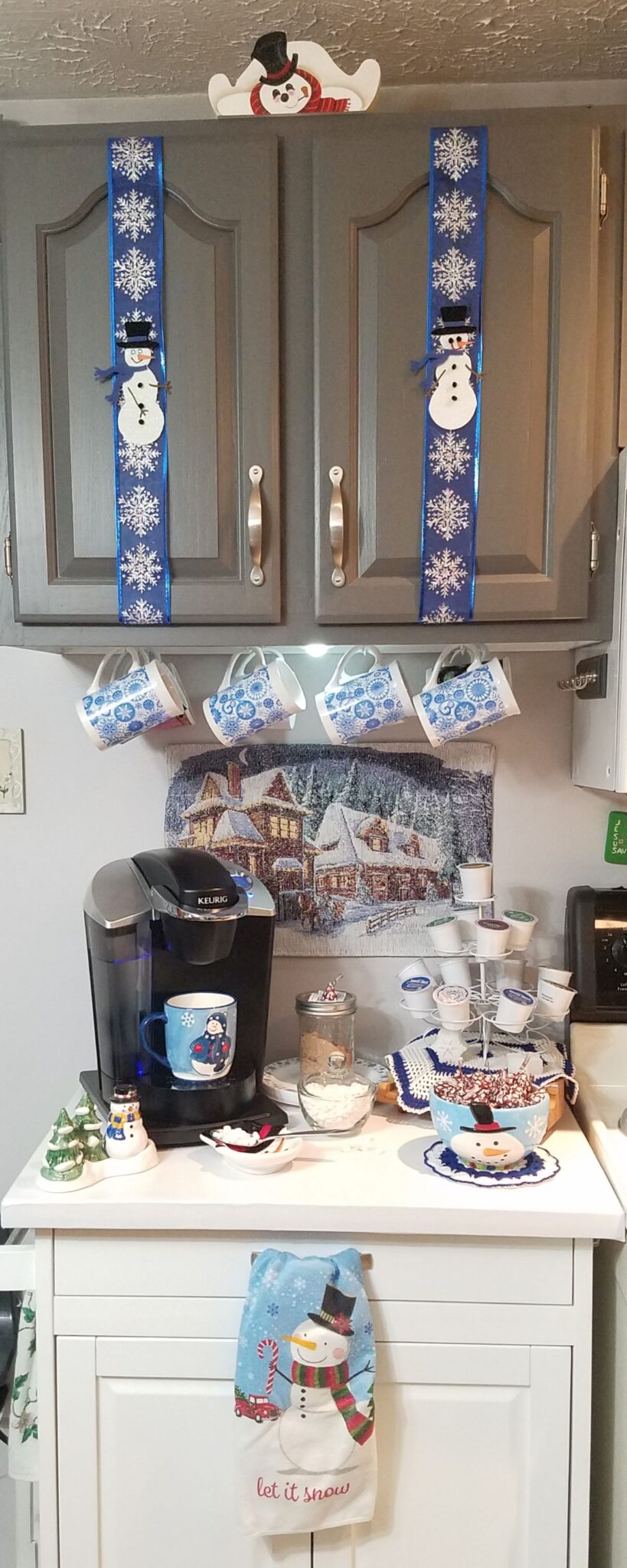 Snowman Cupboard Decor – B4 and Afters - Winter Decor