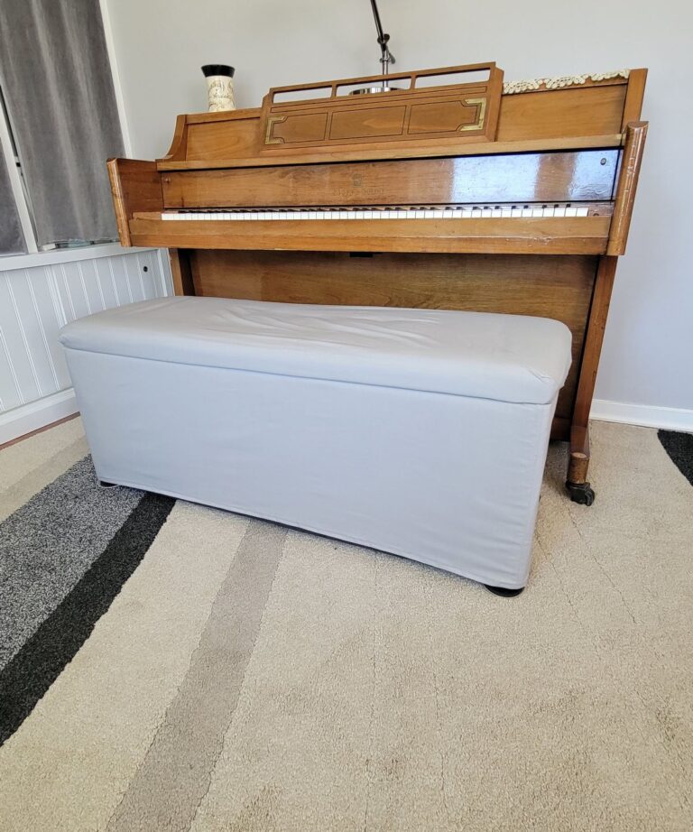 How to Make a Piano Bench Cover with Fabric – B4 and Afters