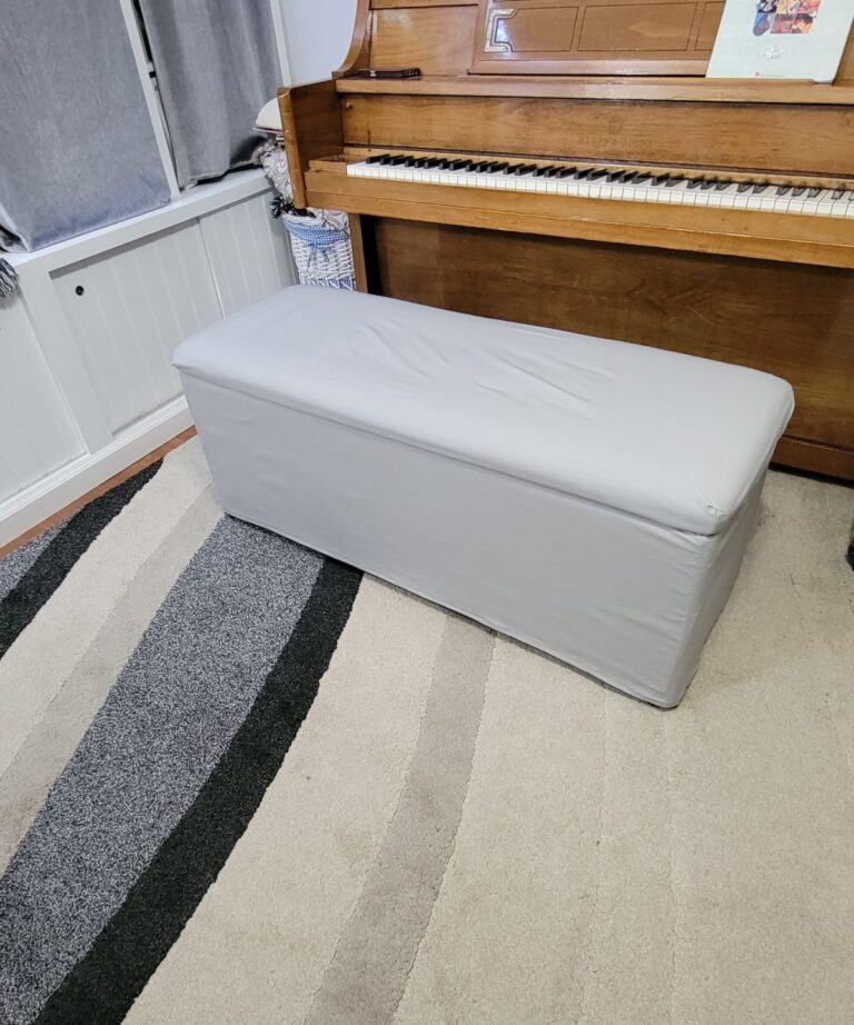 How to Make a Piano Bench Cover with Fabric – B4 and Afters