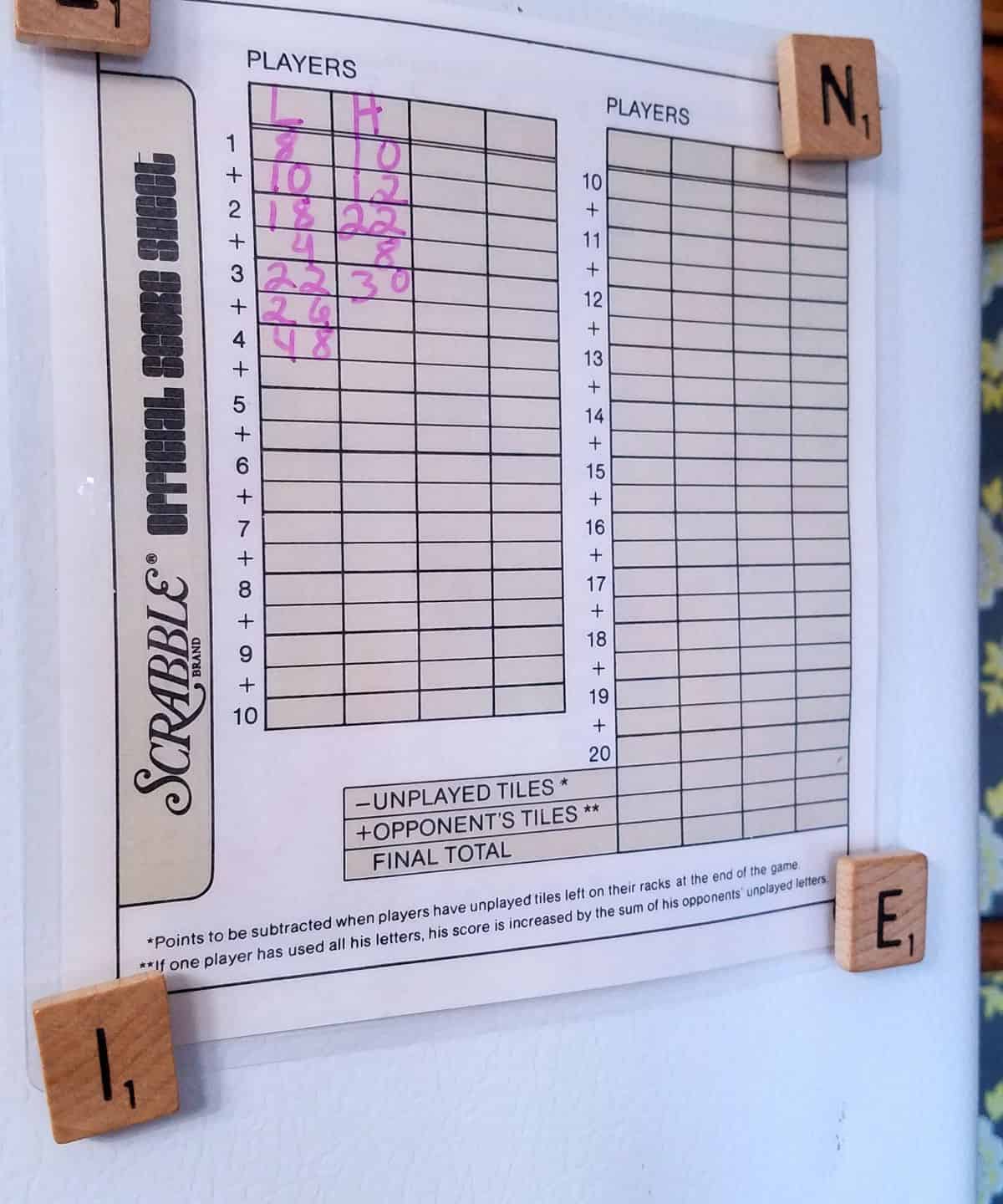 Scrabble, Fridge Magnet Version – B4 and Afters - using my Xyron magnet