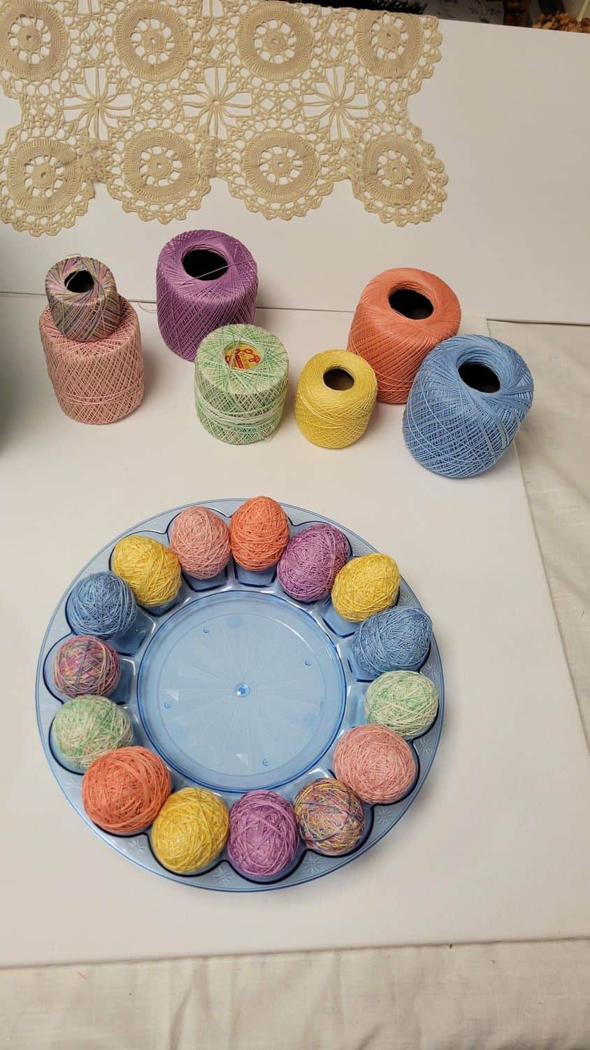 Thread Wrapped Easter Eggs – B4 and Afters - using paper eggs