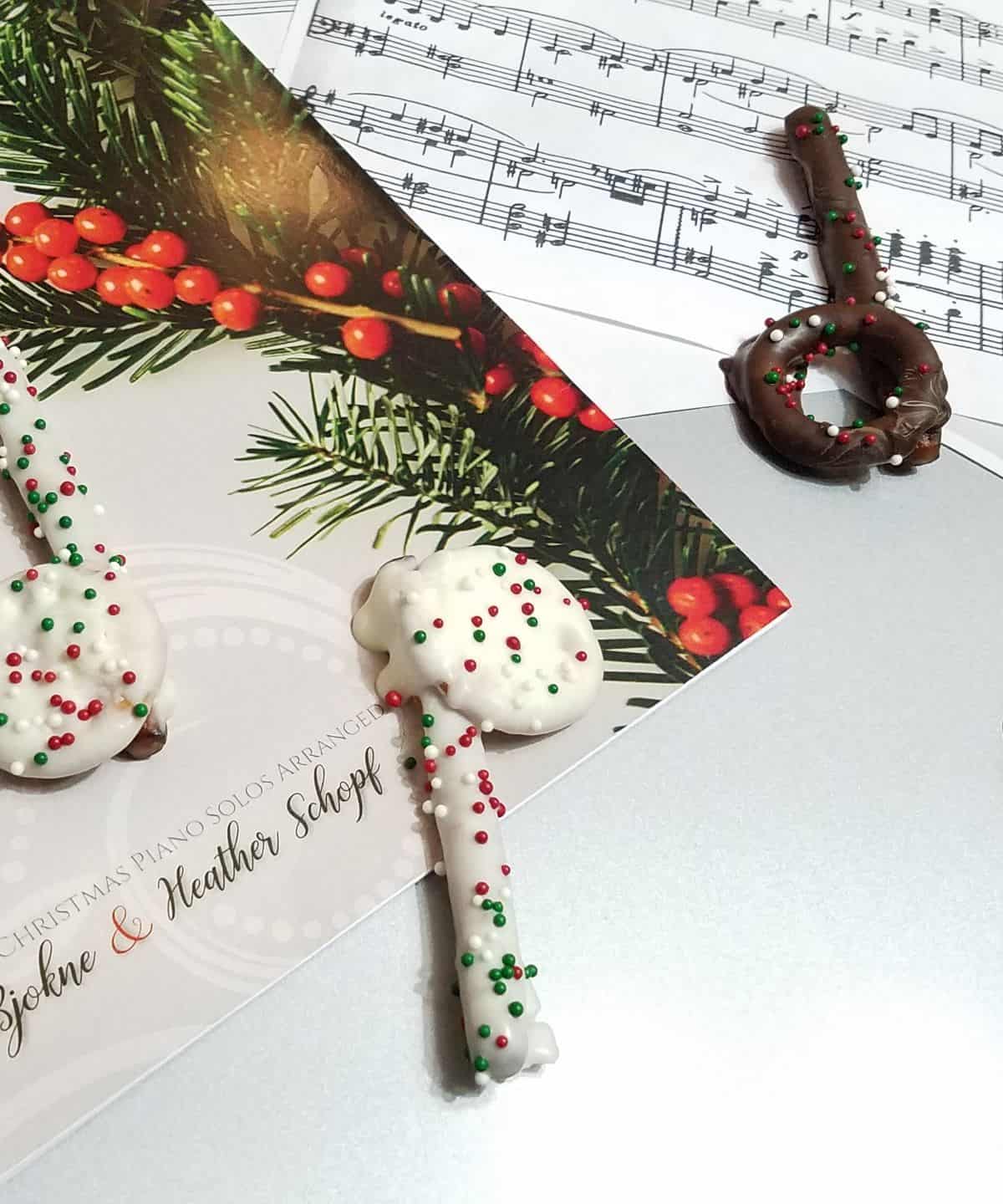 Chocolate Covered Music Note Pretzels – B4 and Afters