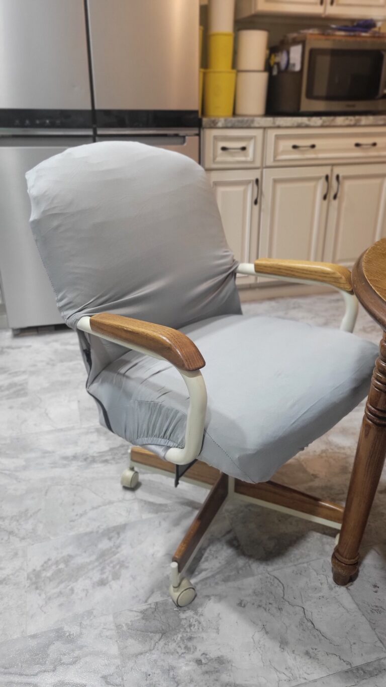 Removable Kitchen Chair Slipcovers – B4 and Afters -- Roller Dining Chairs